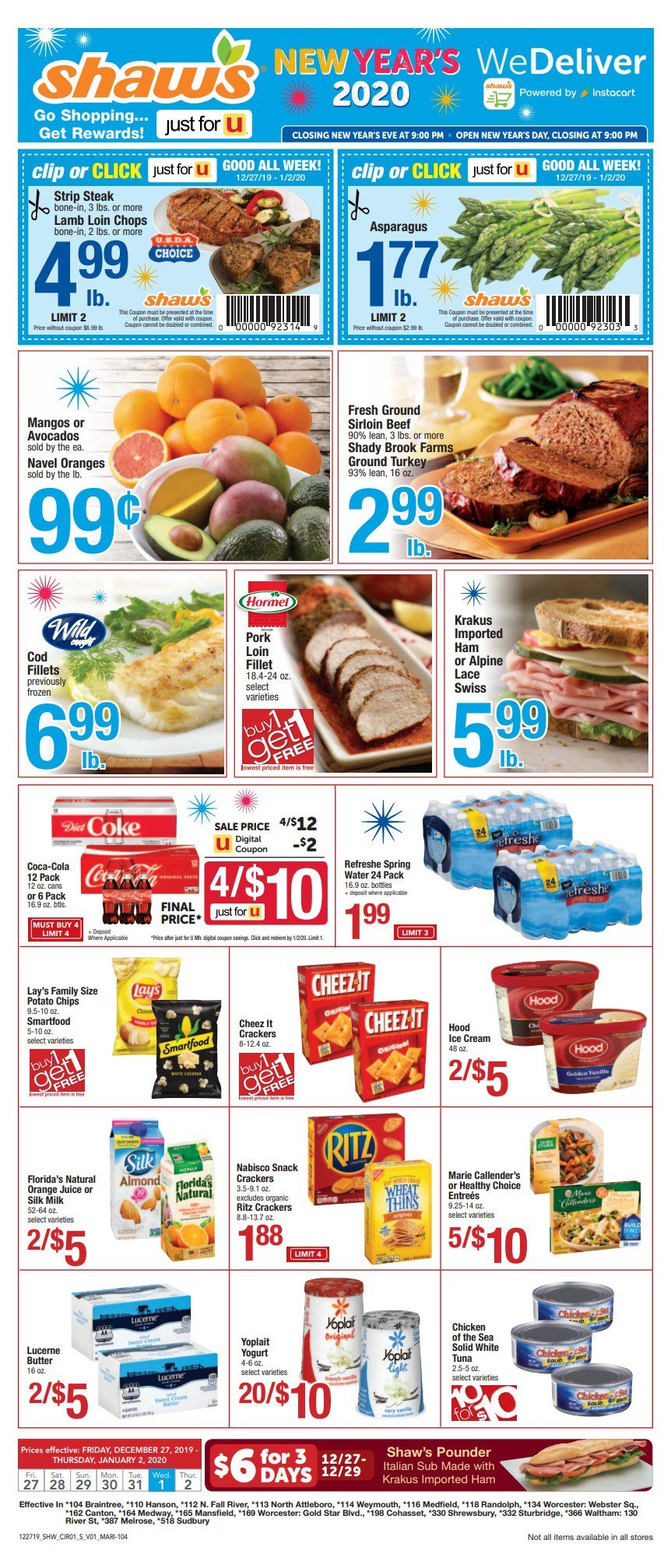 Shaw's Weekly Ad Dec 27 – Jan 02, 2020