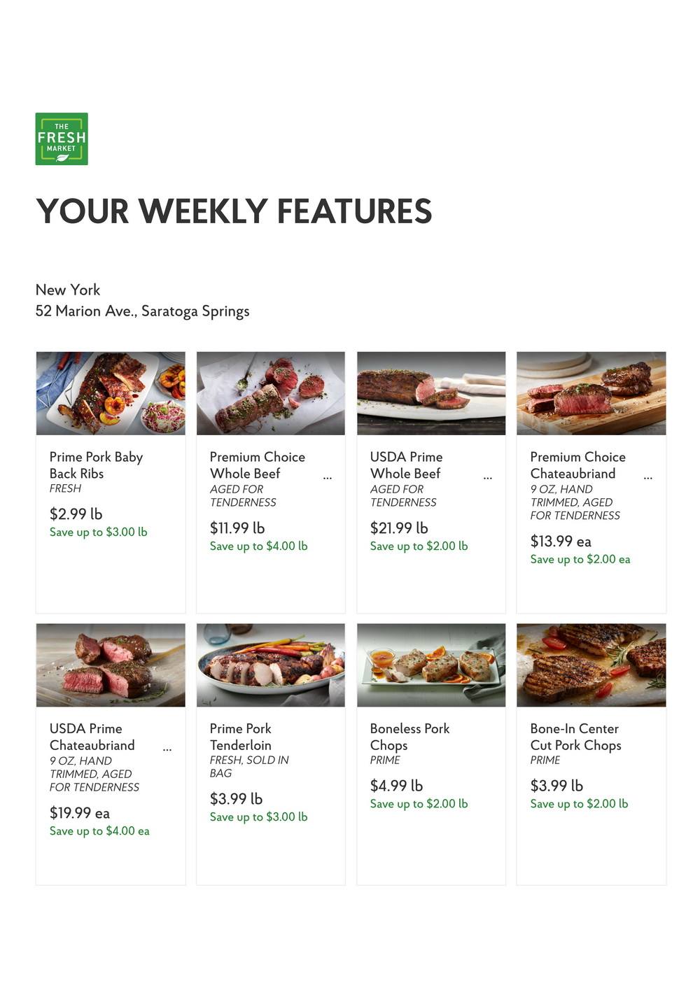 The Fresh Market Weekly Specials Dec 26 – Dec 31, 2019