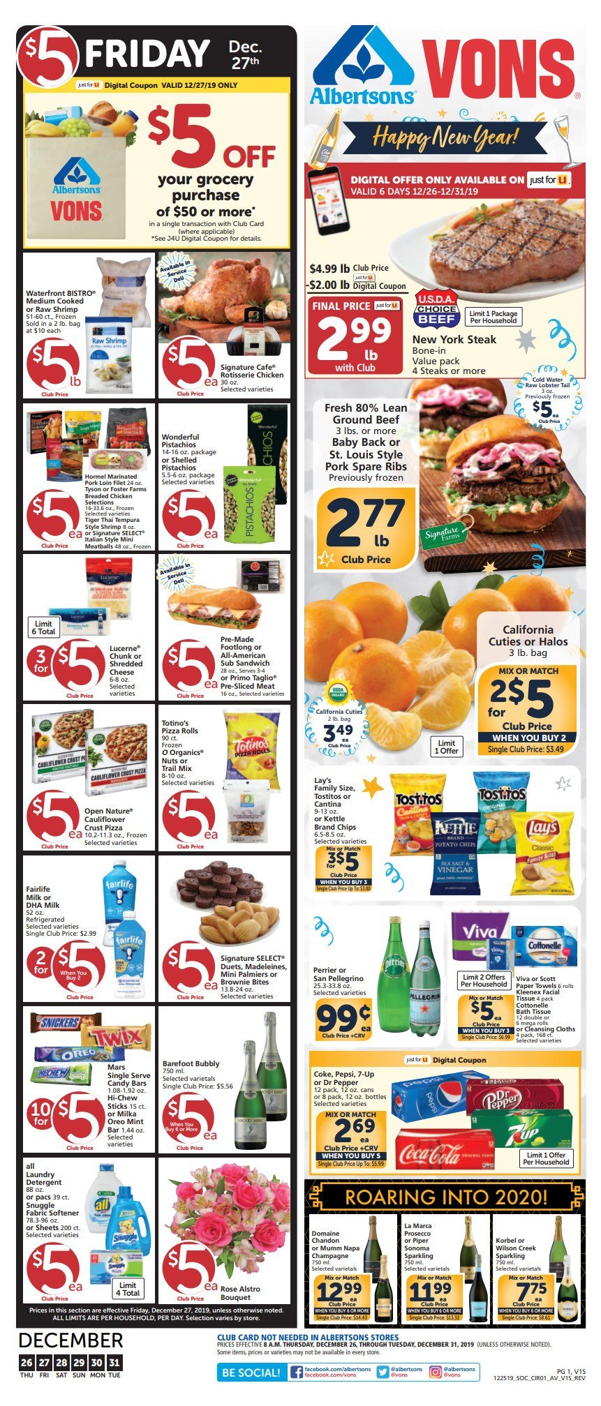 Vons Weekly Ad Dec 26 – Dec 31, 2019