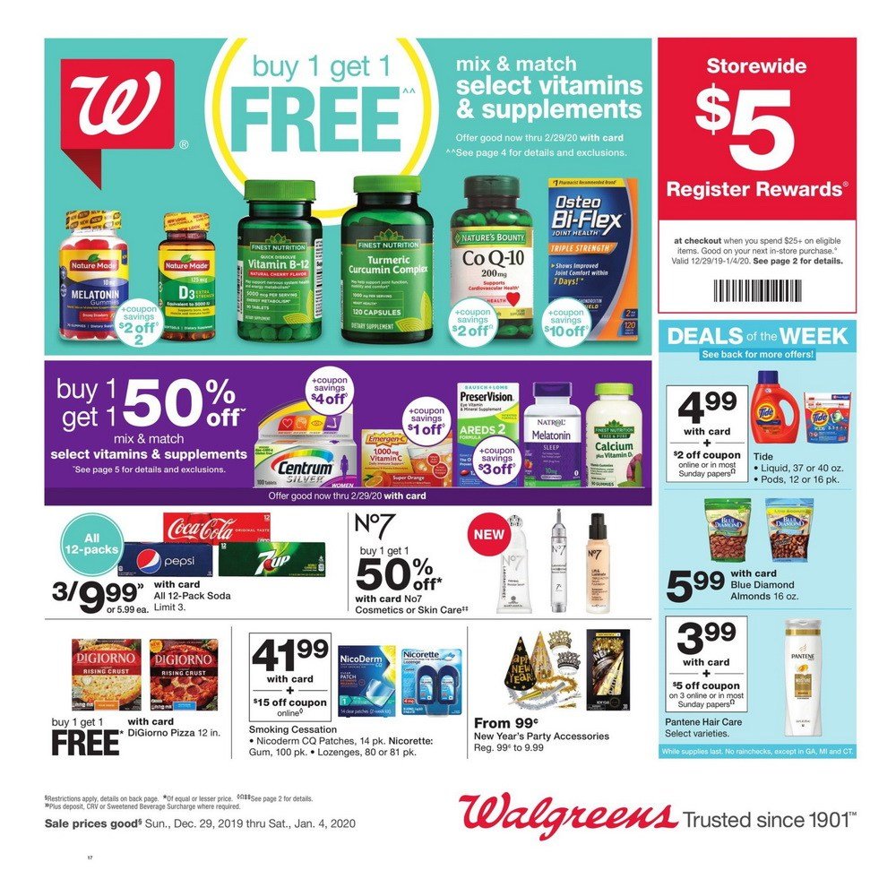 Walgreens Weekly Ad Dec 29 – Jan 04, 2020