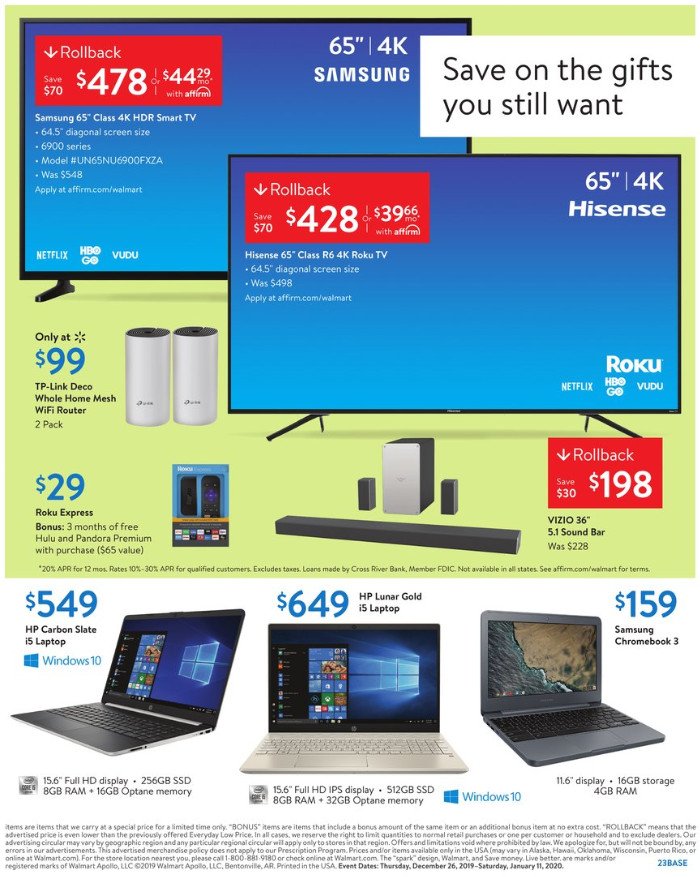 Walmart Weekly Ad Dec 26 – Jan 16, 2020