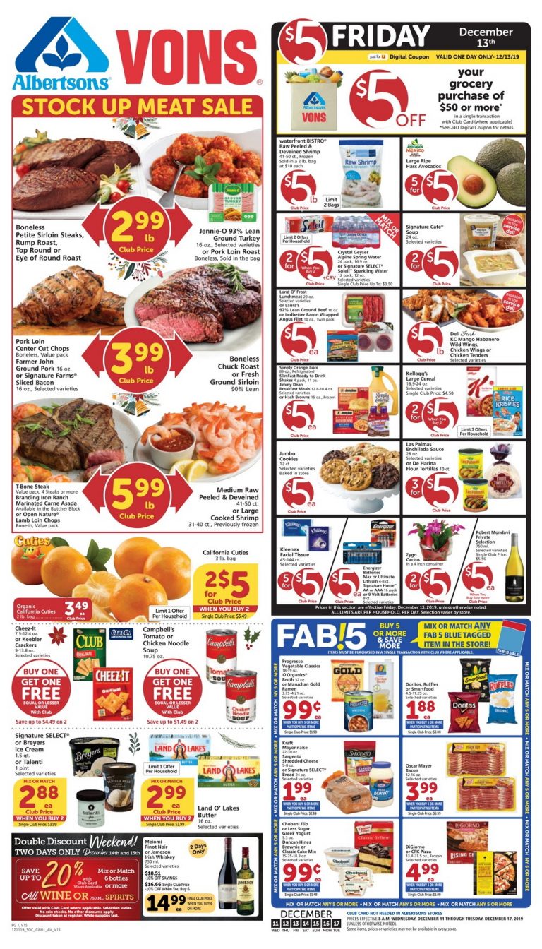 Vons Weekly Ad Dec 11 – Dec 17, 2019