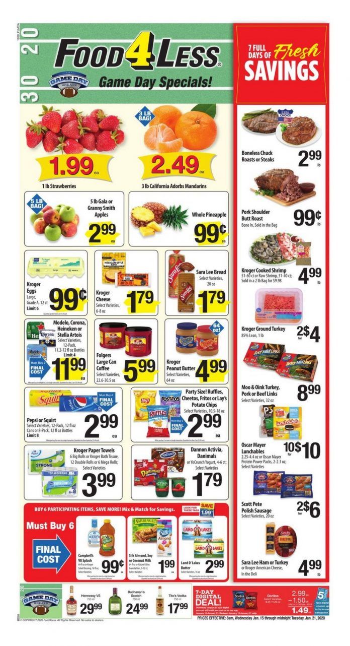 Food 4 Less Weekly Ad Jan 15 – Jan 21, 2020