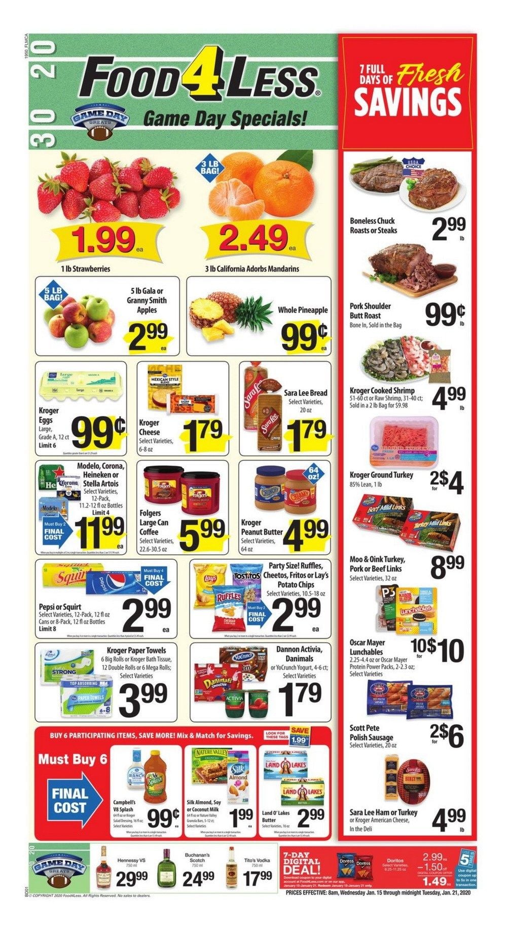 Food 4 Less Weekly Ad Jan 15 – Jan 21, 2020