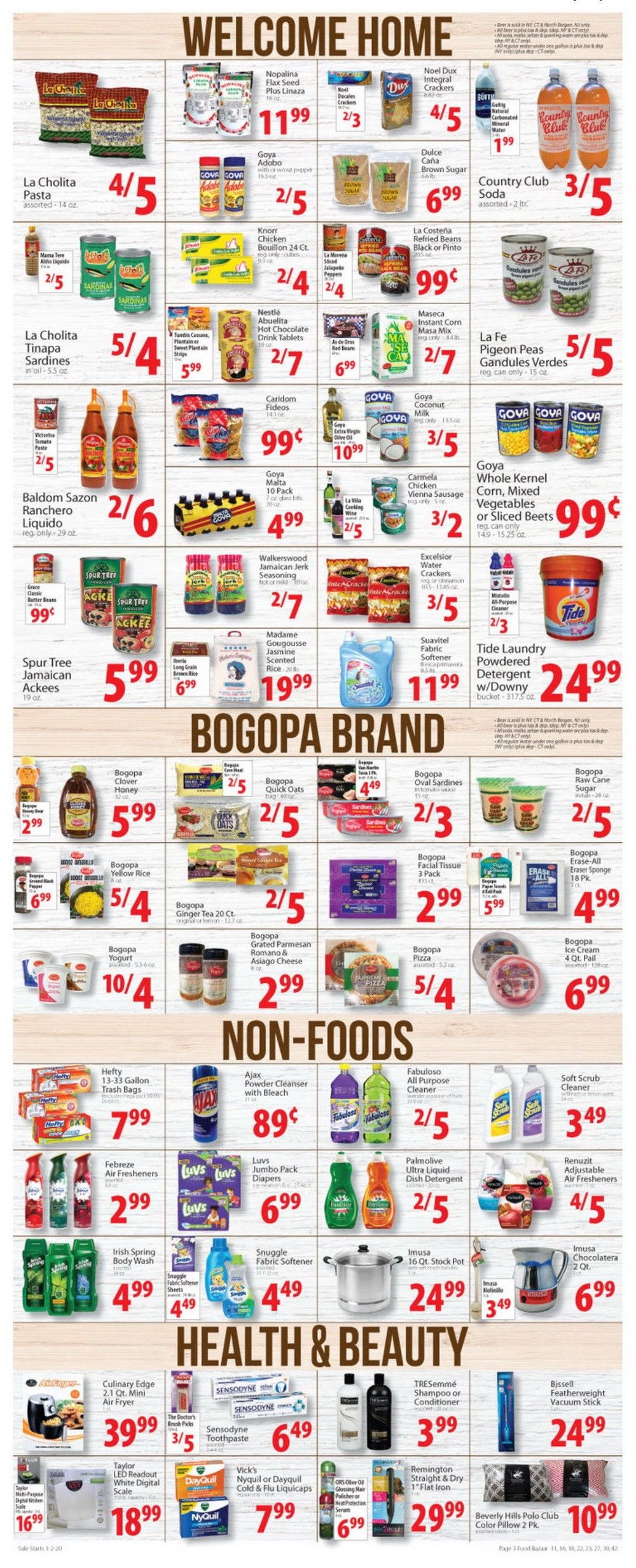 Food Bazaar Weekly Ad Jan 2 – Jan 8, 2020