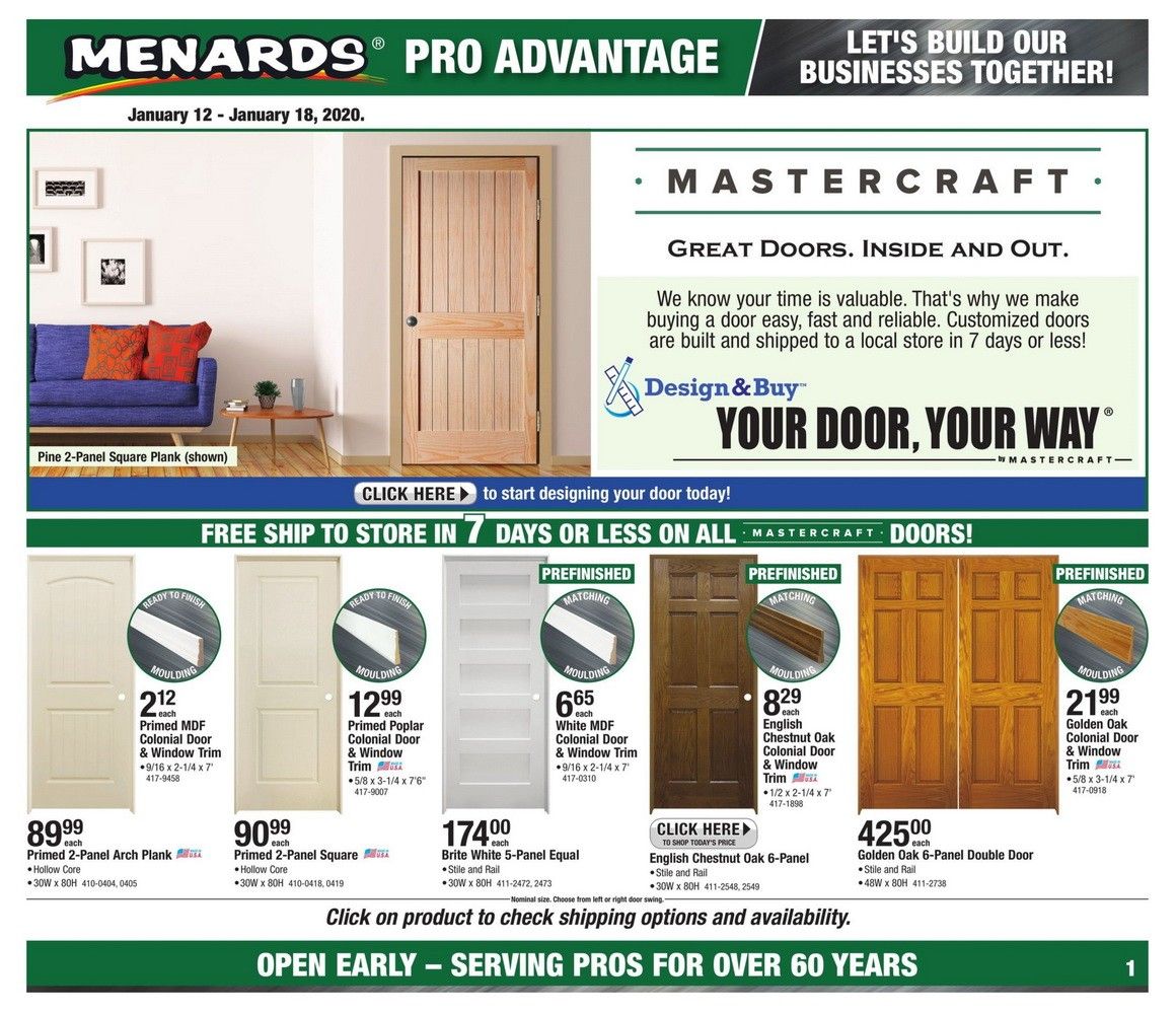Menards Weekly Ad Jan 12 – Jan 18, 2020