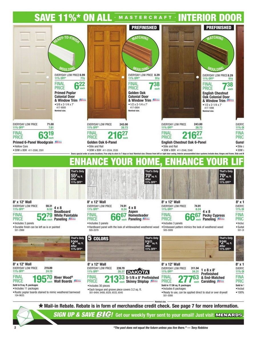 Menards 11% Everything Ad Jan 19 – Jan 25, 2020