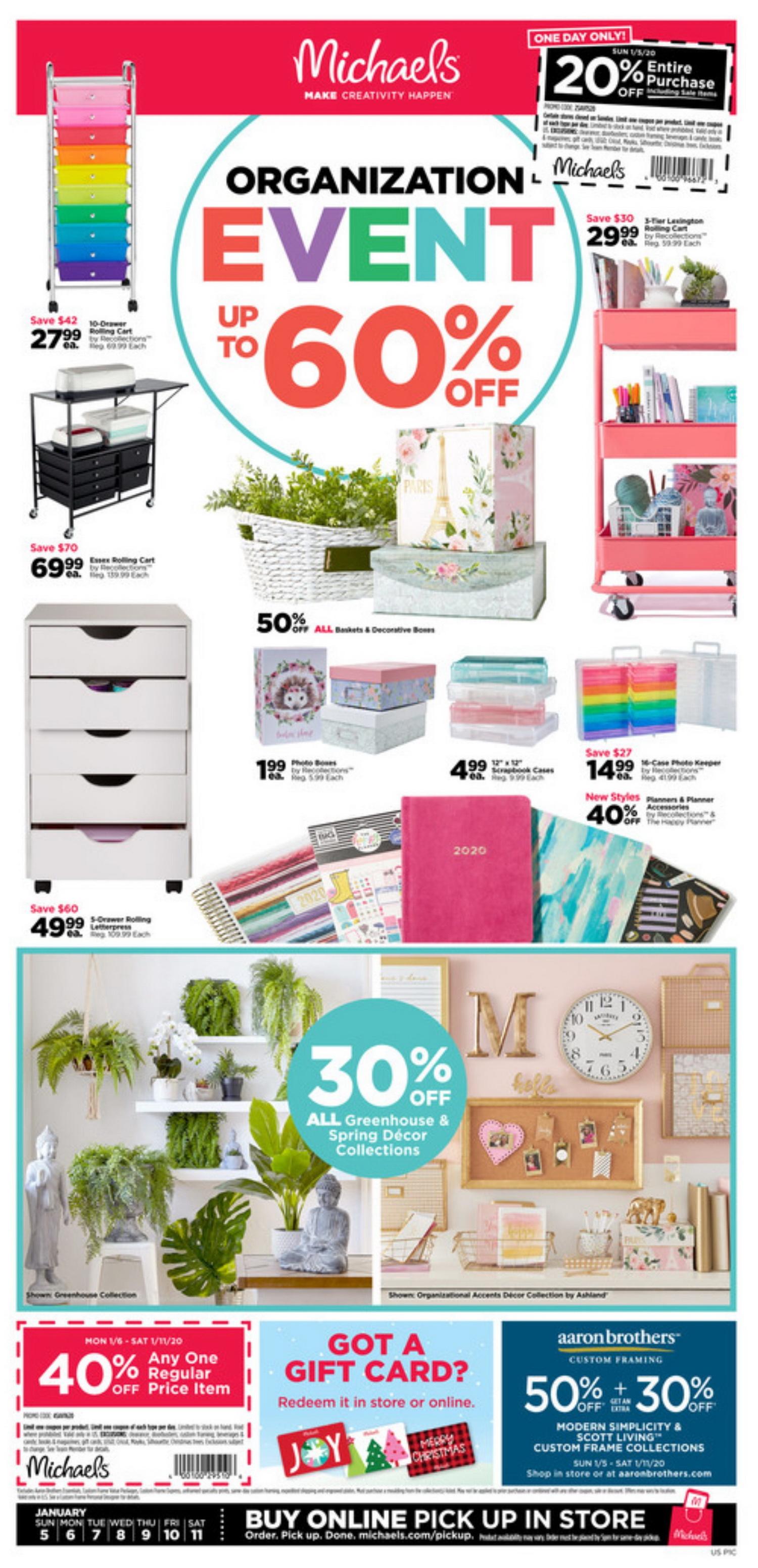 Michaels Weekly Ad Jan 5 – Jan 11, 2020