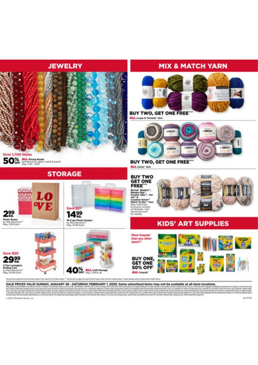 Michaels Weekly Ad Jan 26– Feb 1, 2020