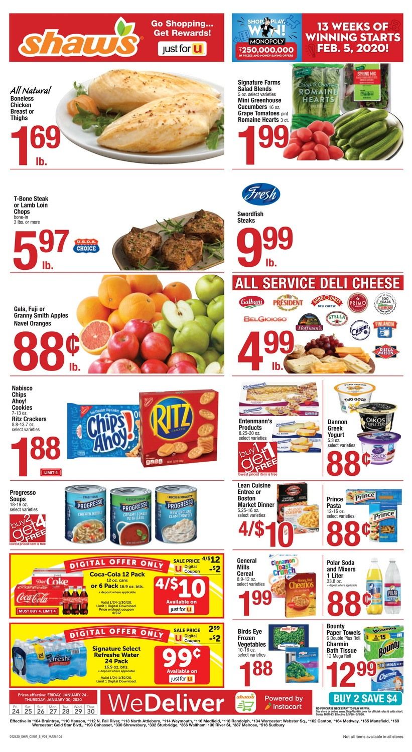 Shaw's Weekly Ad Jan 24 – Jan 30, 2020