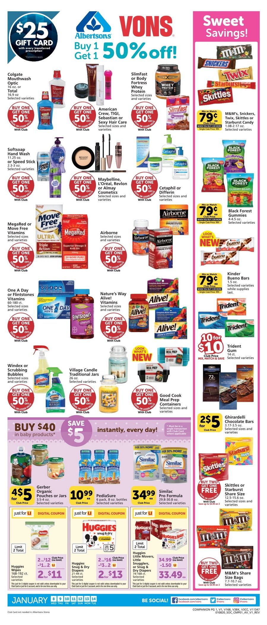 Vons Weekly Ad Jan 08 – Jan 14, 2020