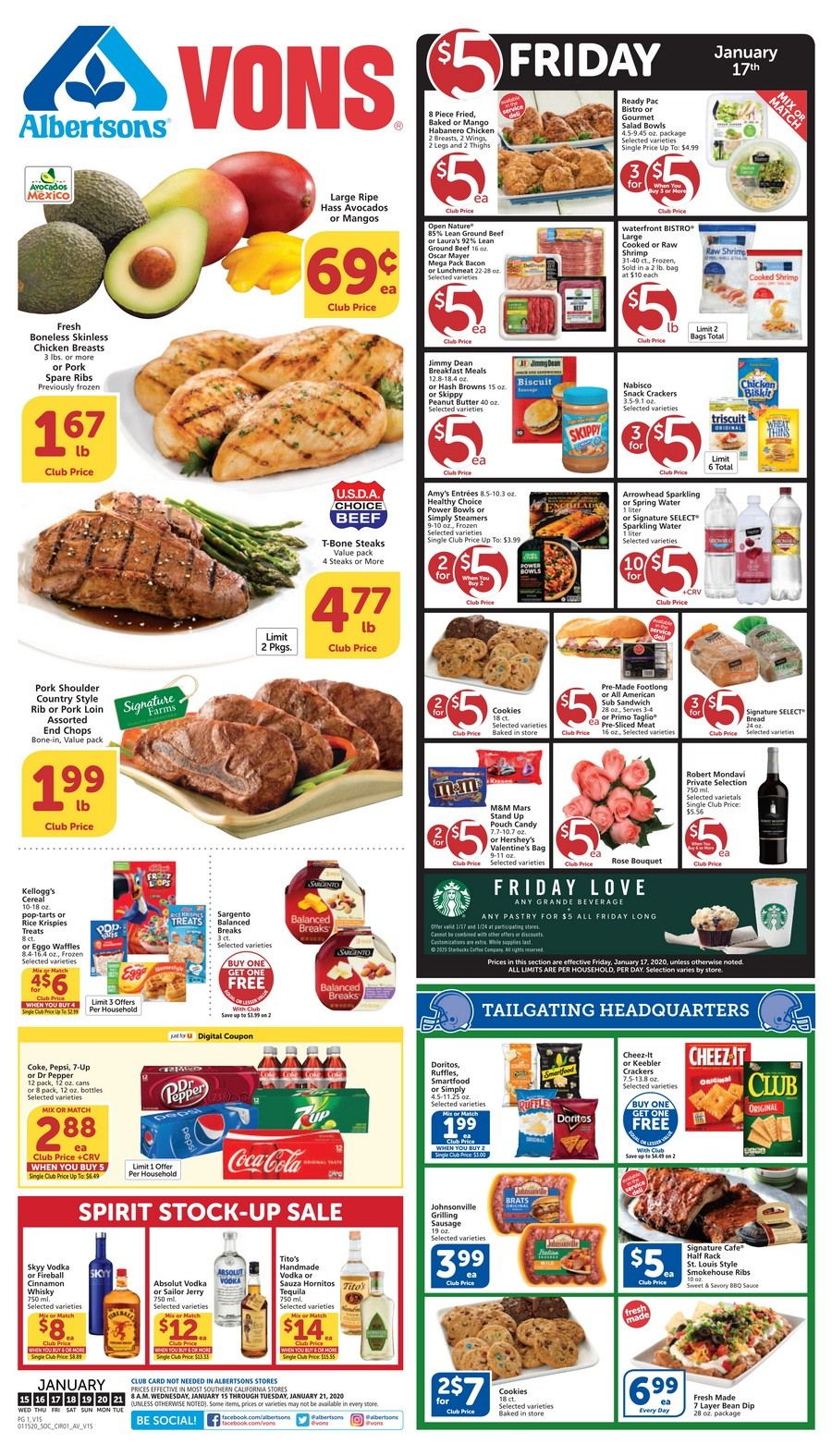 Vons Weekly Ad Jan 15 – Jan 21, 2020