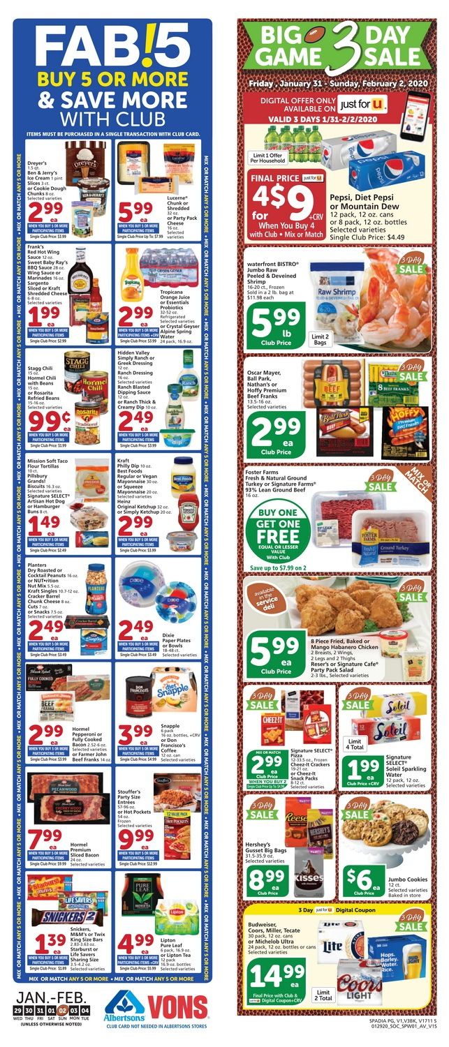 Vons Weekly Ad Jan 29 – Feb 04, 2020