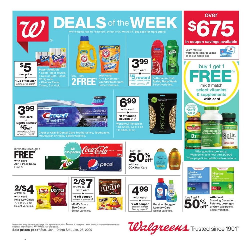 Walgreens Weekly Ad Jan 19 – Jan 23, 2020