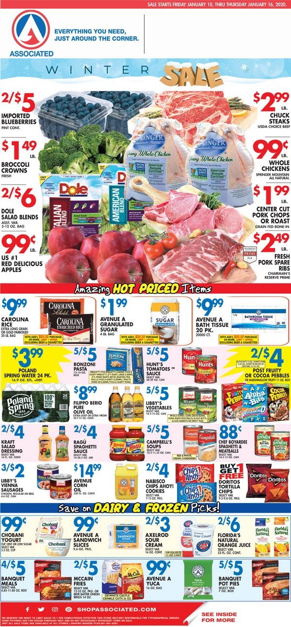 Associated Supermarkets Weekly Ad Jan 10 – Jan 16, 2020