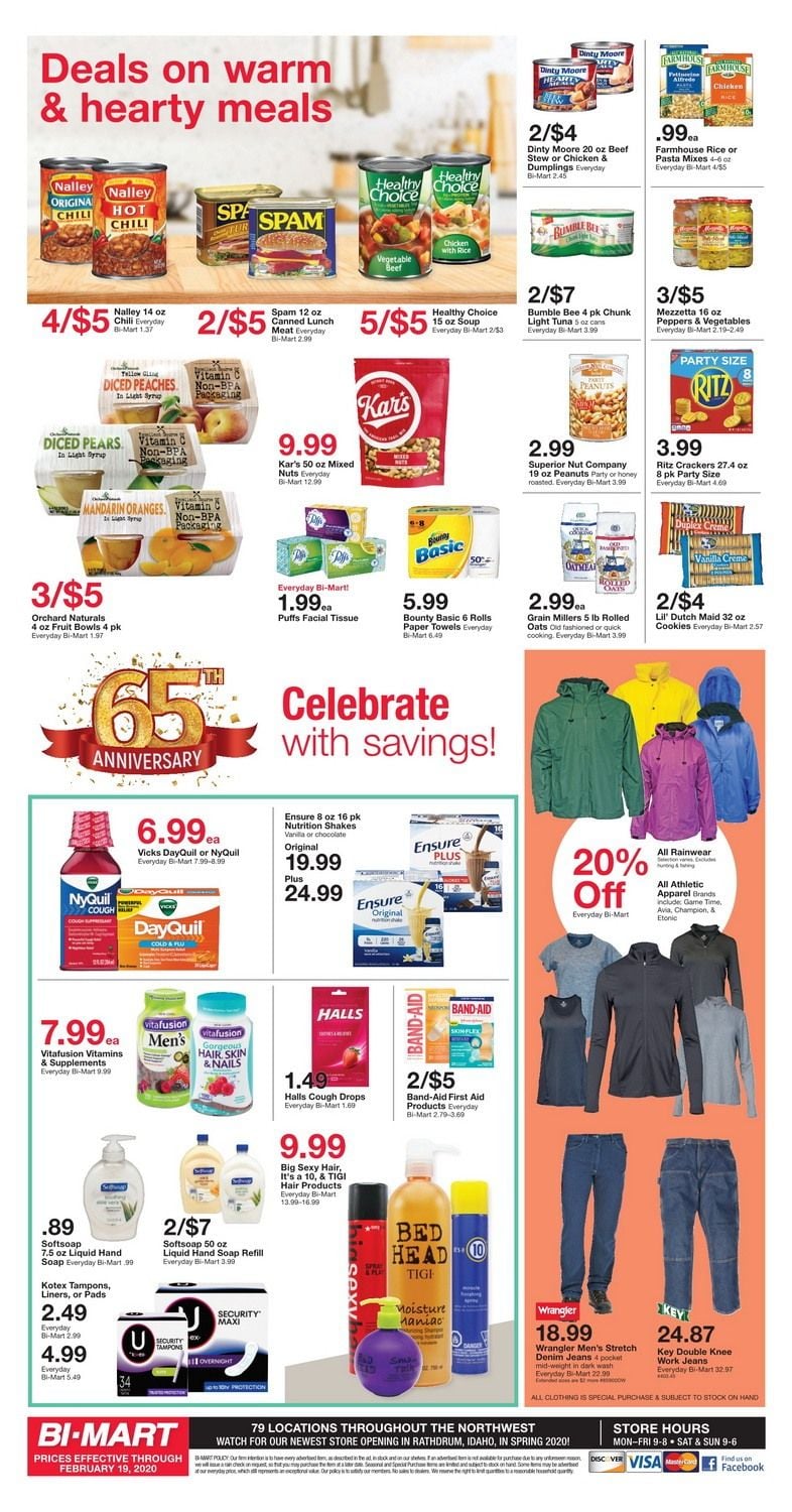 Bi-Mart Weekly Ad Feb 12 – Feb 19, 2020