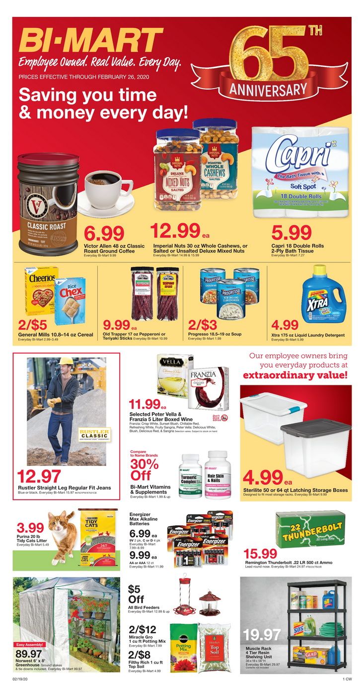 Bi-Mart Weekly Ad Feb 19 – Feb 26, 2020