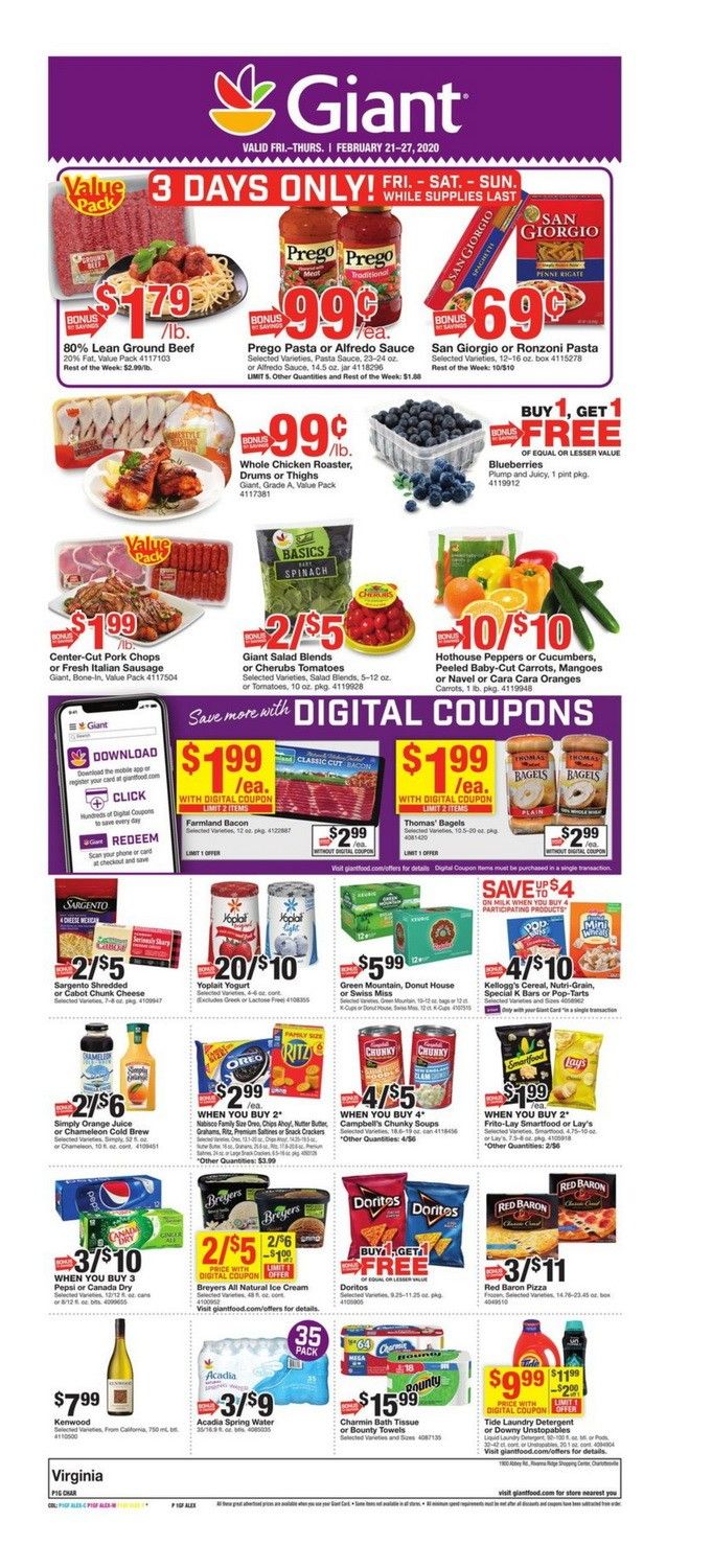 Giant Food Weekly Circular Feb 21 – Feb 27, 2020