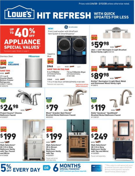 Lowe's Weekly Ad Feb 06 – Feb 12, 2020