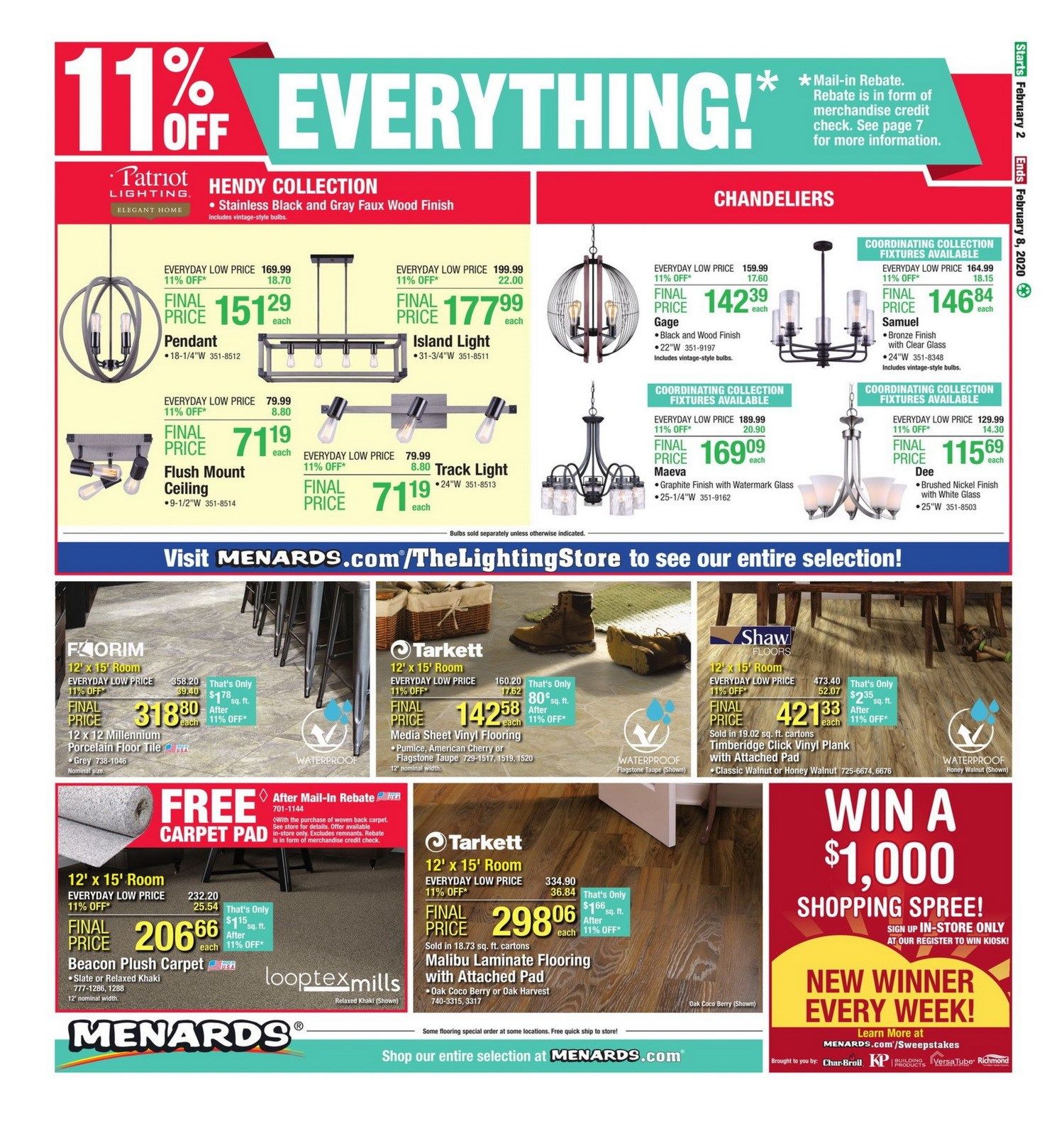 Menards Weekly Ad Feb 2 – Feb 8, 2020