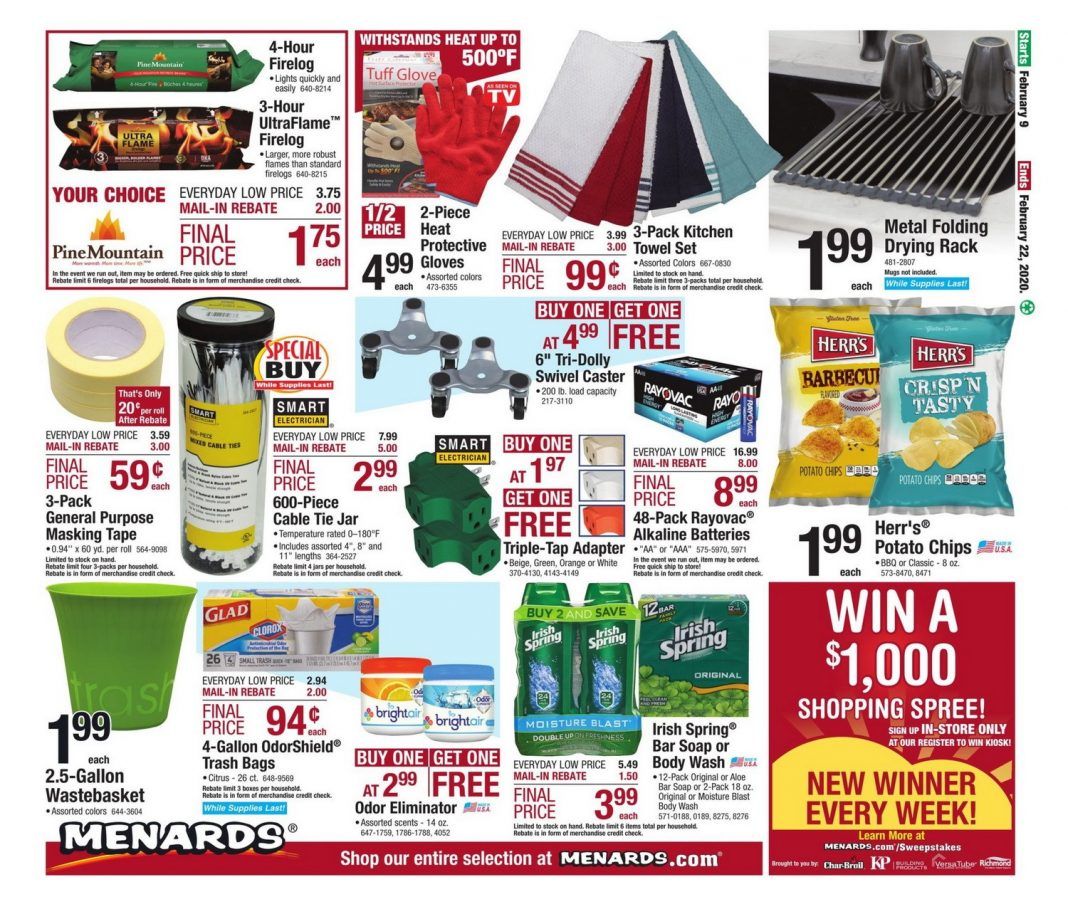Menards Weekly Ad Feb 09 – Feb 22, 2020