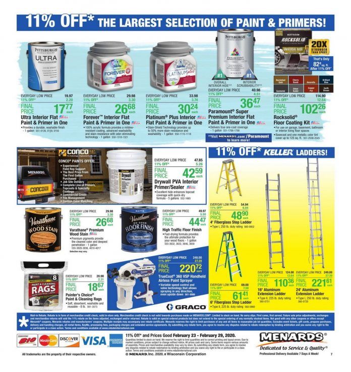 Menards Weekly Ad Feb 23 – Feb 29, 2020