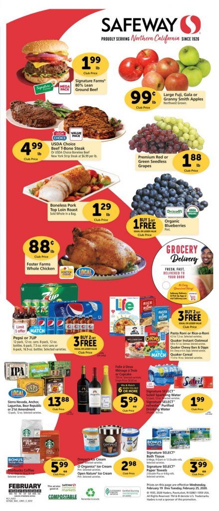 Safeway Weekly Ad Feb 19 – Feb 25, 2020