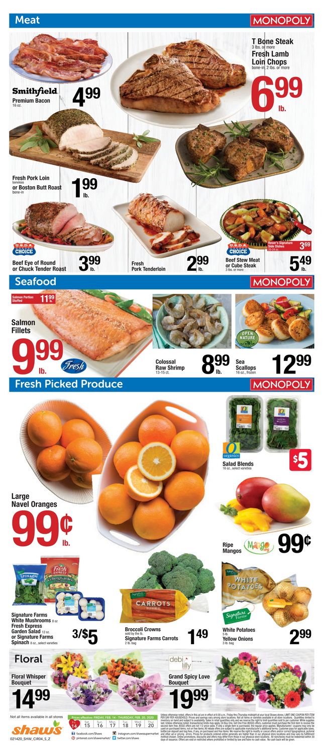 Shaw's Weekly Ad Feb 14 – Feb 20, 2020