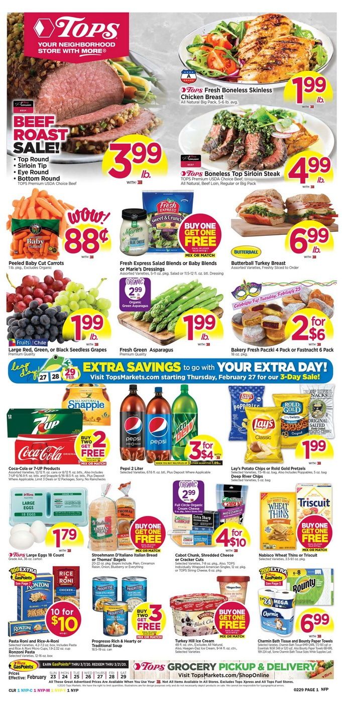 Tops Weekly Circular Feb 23 – Feb 29, 2020