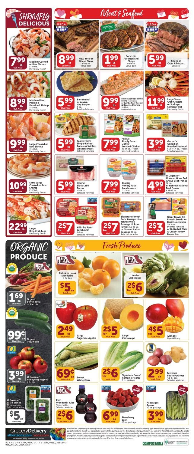 Vons Weekly Ad Feb 12 – Feb 18, 2020