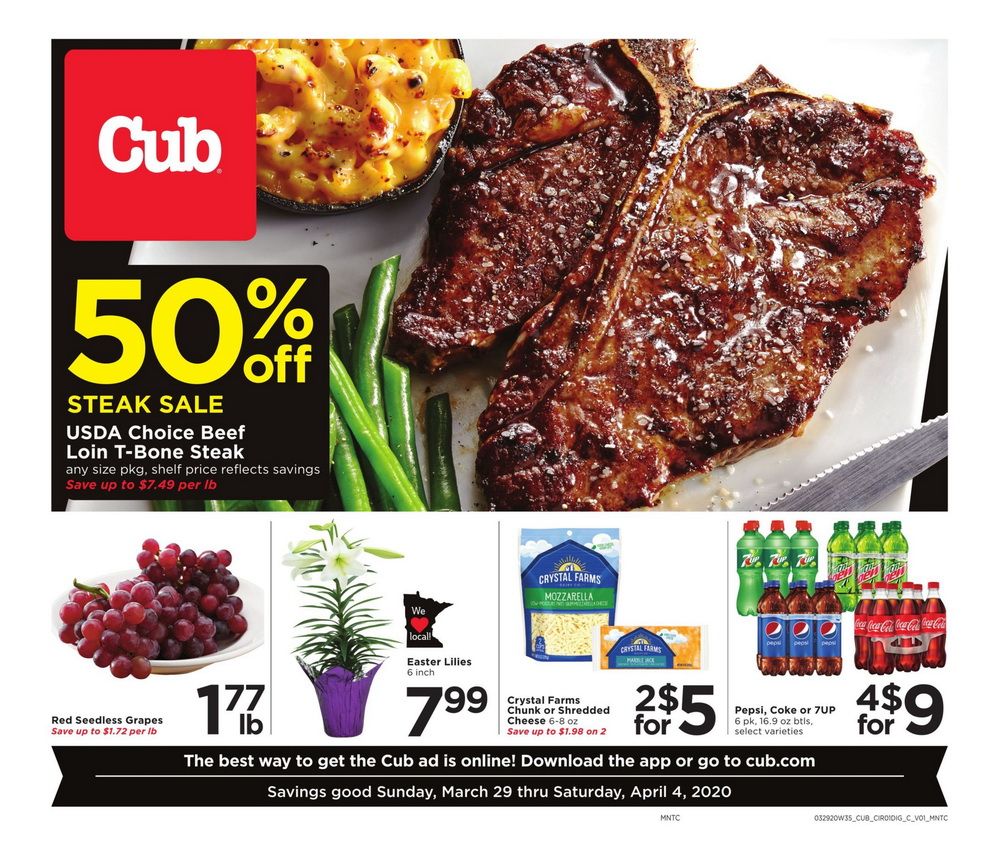 Cub Foods Weekly Ad Mar 29 – Apr 04, 2020