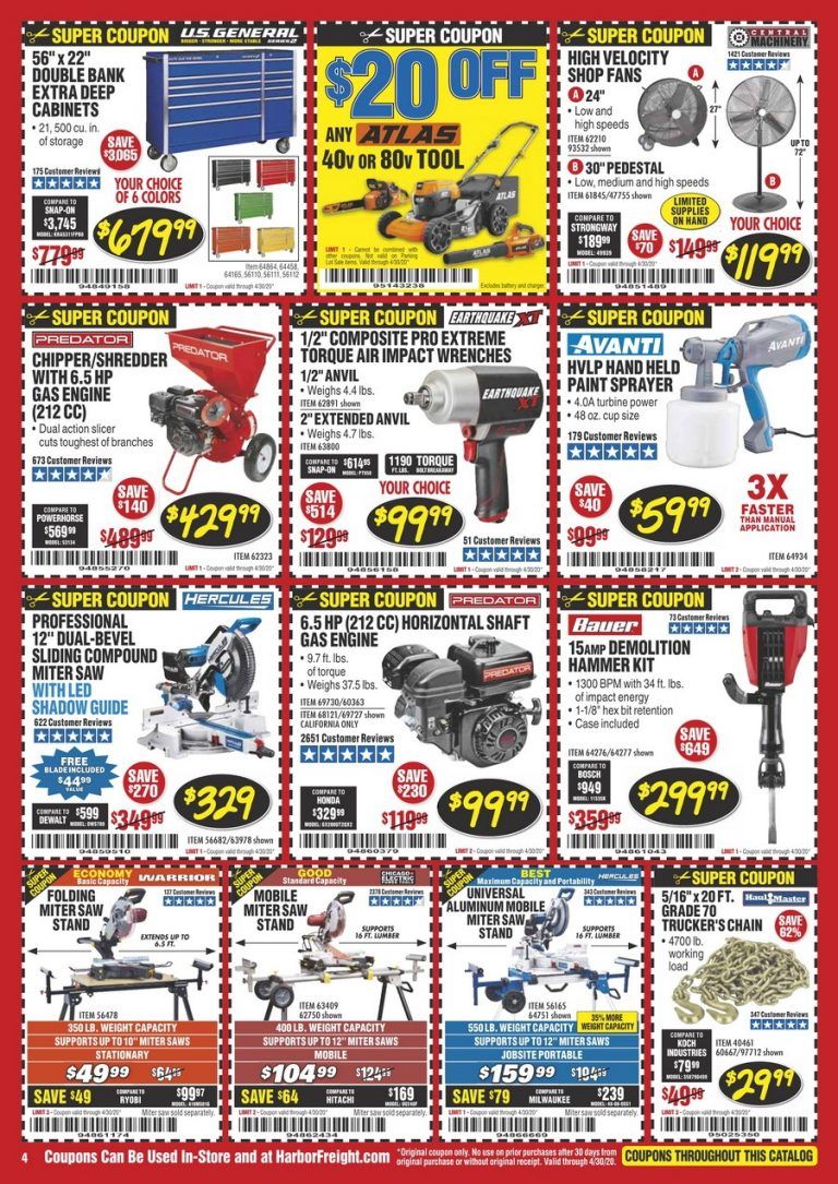 Harbor Freight Flyer Sale Apr 01 – Apr 30, 2020