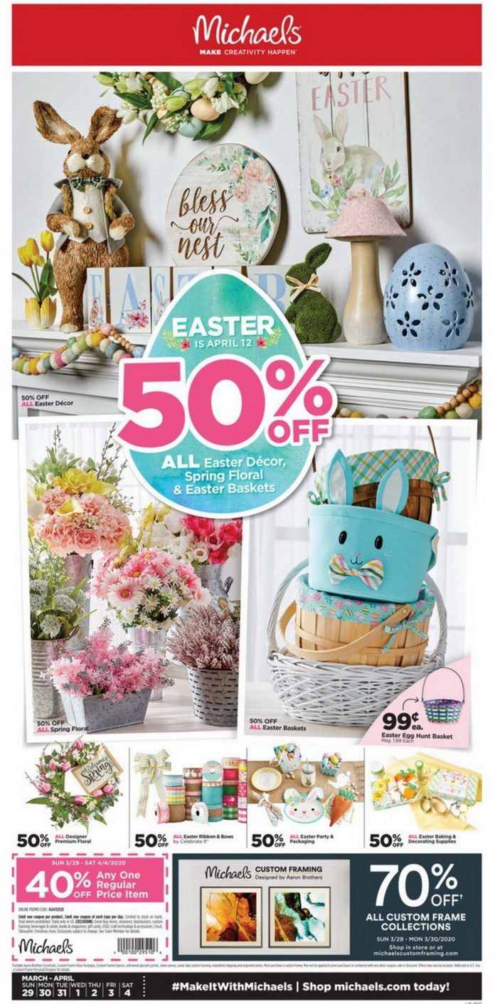 Michaels Weekly Ad Mar 29 – Apr 04, 2020