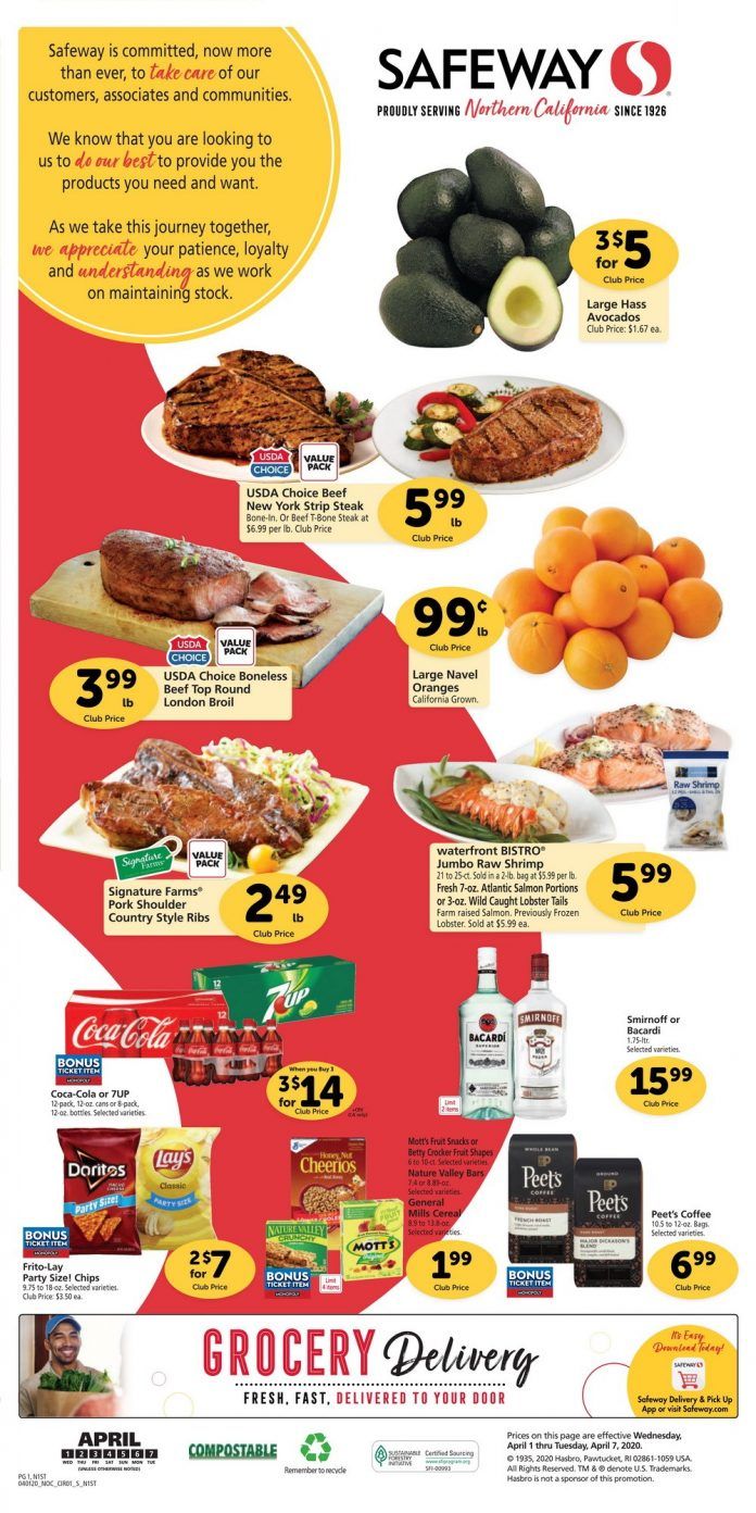 Safeway Weekly Ad Apr 1- Apr 7, 2020