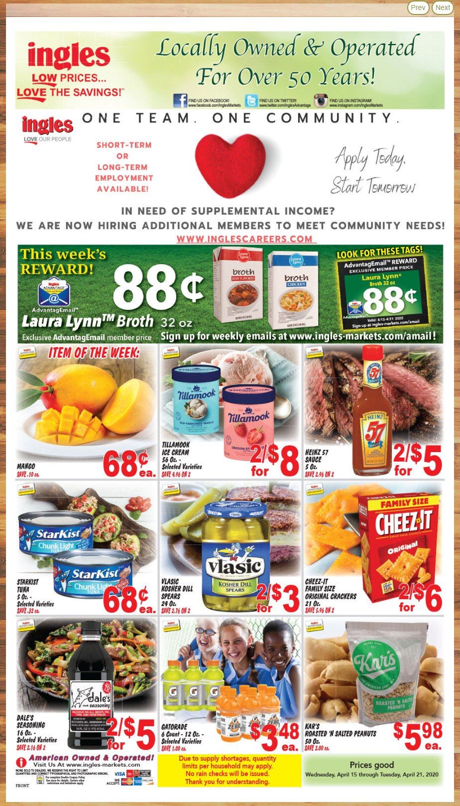 Ingles Weekly Flyer Apr 15 – Apr 21, 2020
