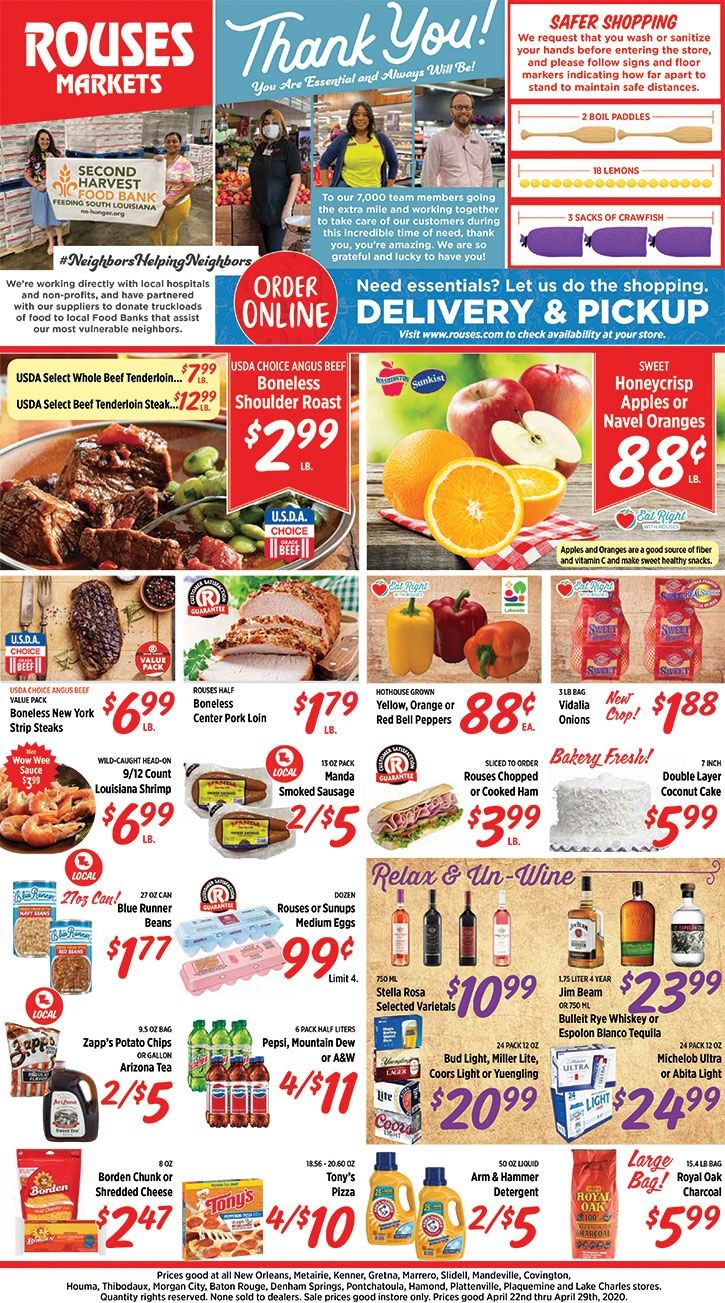 Rouses Weekly Ad Apr 22 – Apr 29, 2020