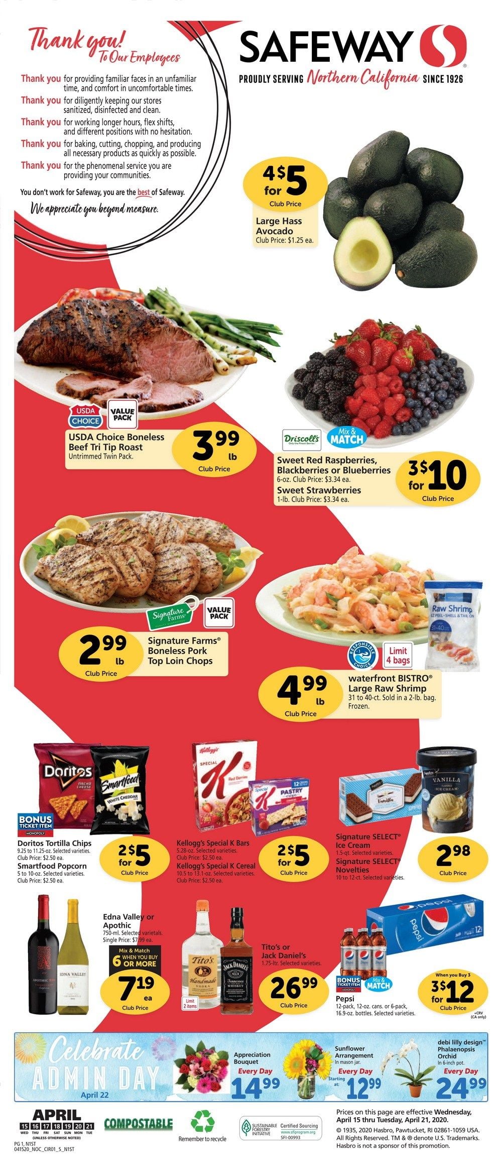 Safeway Weekly Ad Apr 15 – Apr 21, 2020