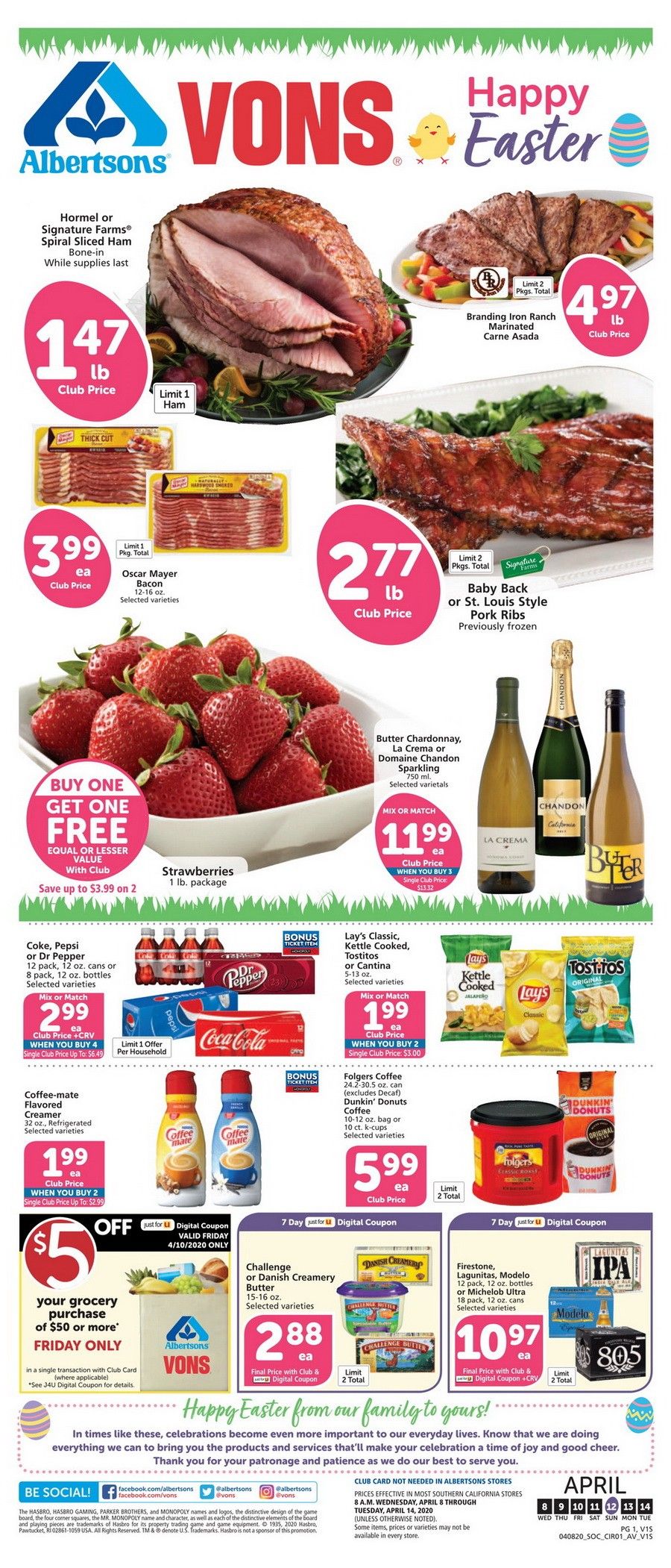 Vons Weekly Ad Apr 08 – Apr 14, 2020
