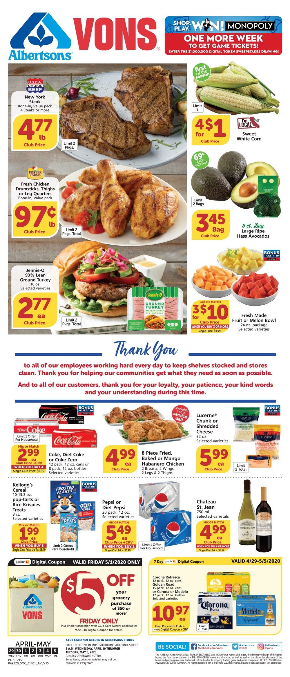 Vons Weekly Ad Apr 29 – May 05, 2020