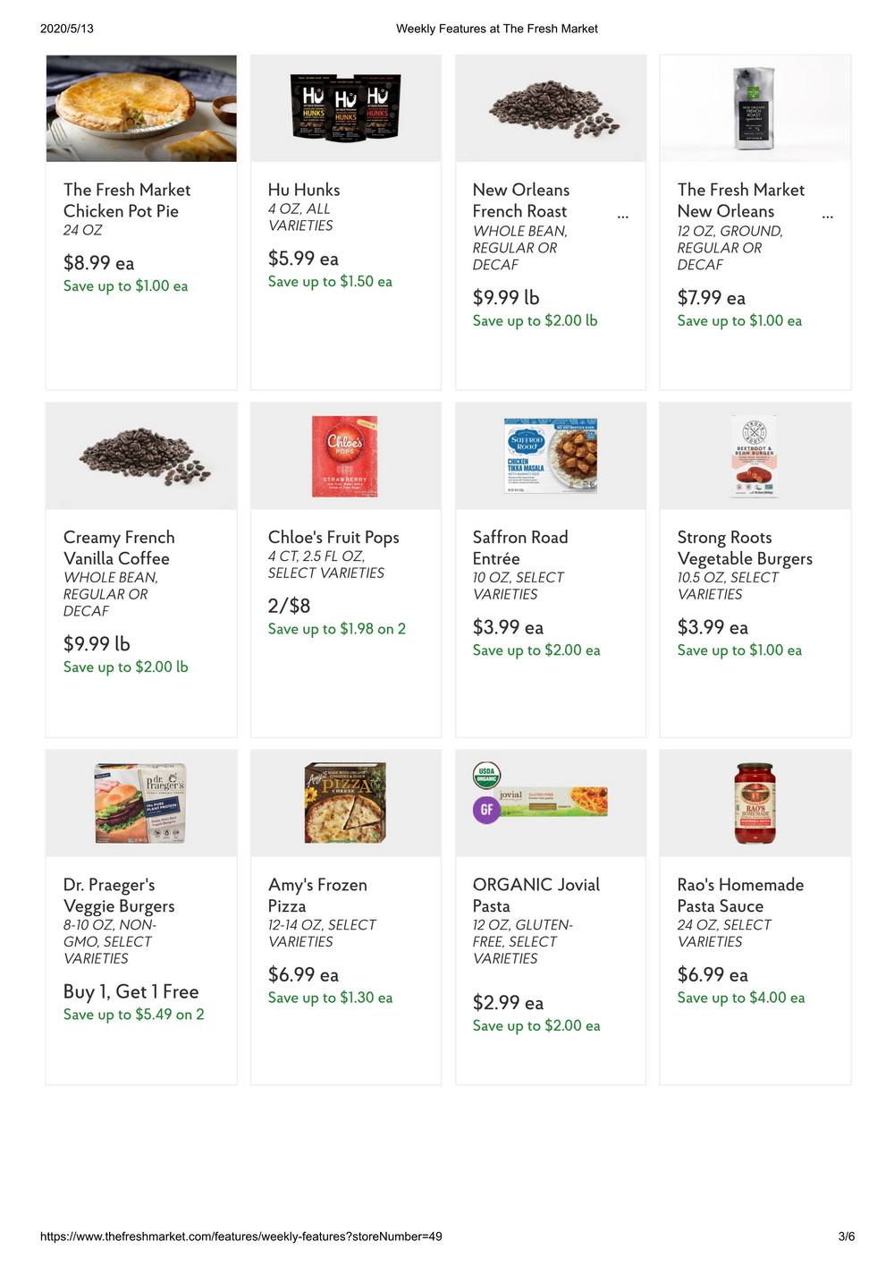 The Fresh Market Weekly Specials May 13 – May 19, 2020