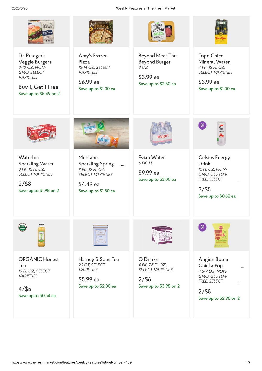 The Fresh Market Weekly Specials May 20 – May 26, 2020