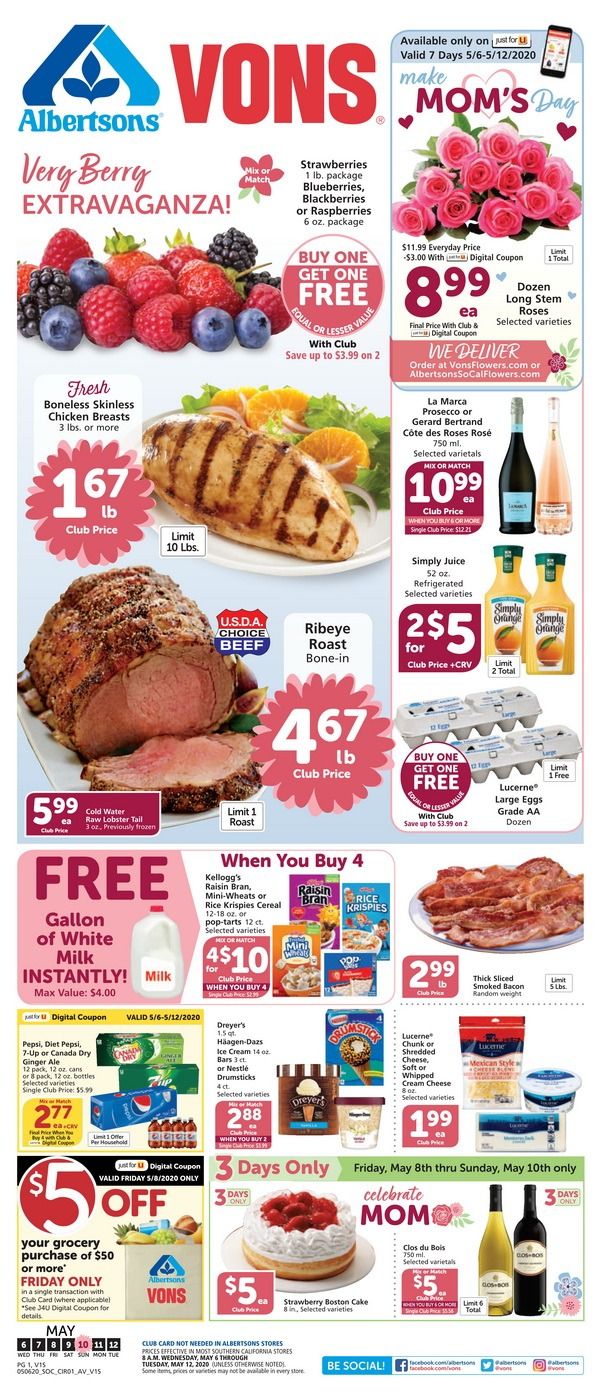 Vons Weekly Ad May 06 – May 12, 2020