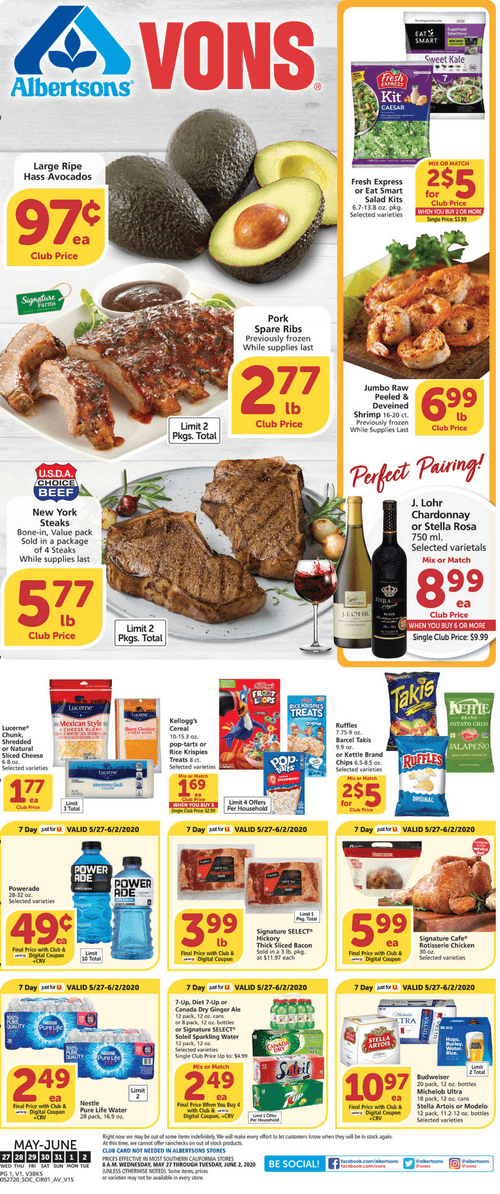 Vons Weekly Ad May 27 – Jun 02, 2020