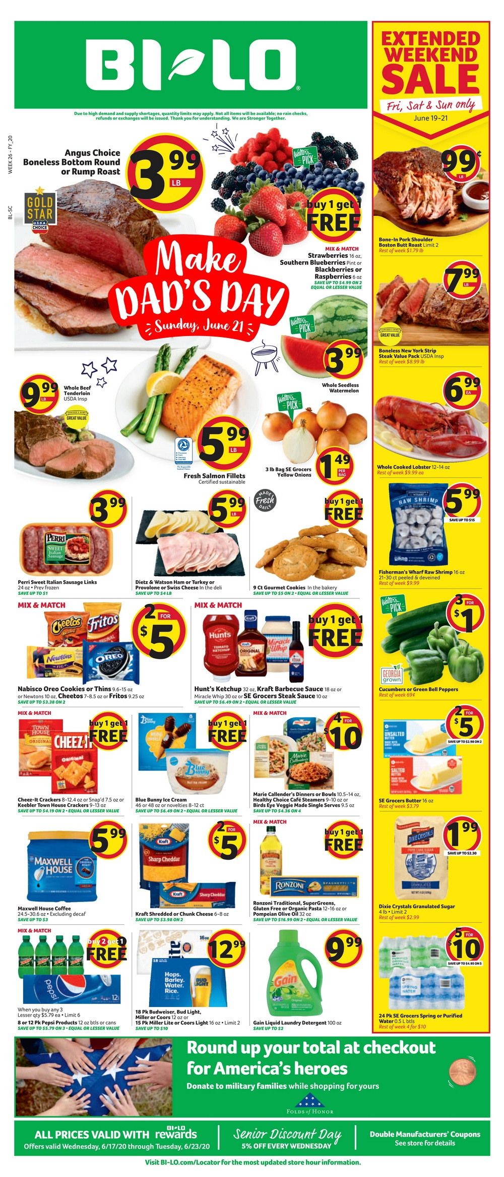 BI-LO Weekly Circular June 17- June 23, 2020