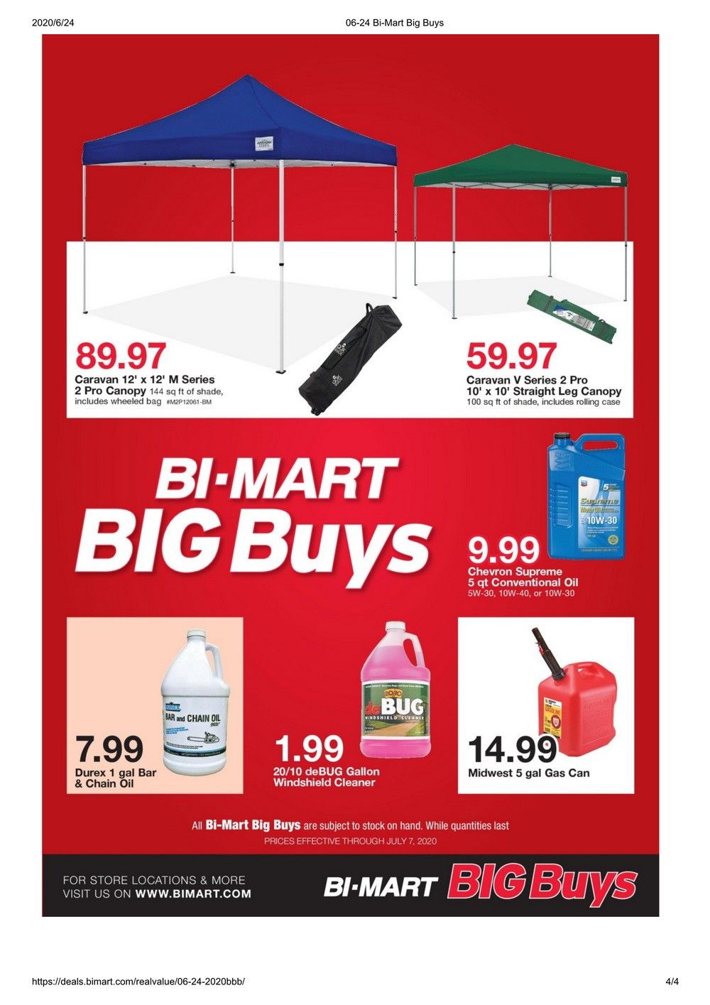 Bi-Mart Weekly Ad Jun 24 – Jul 07, 2020