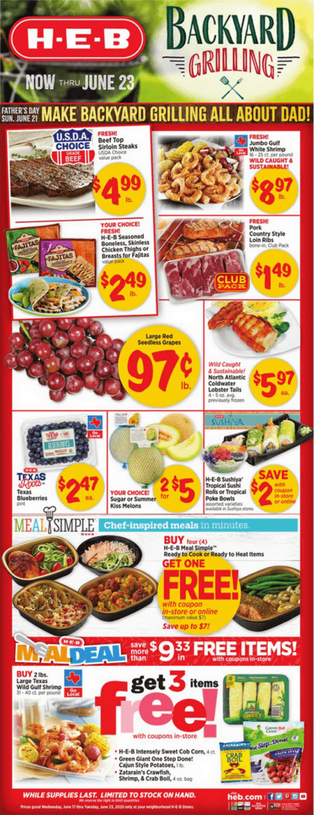 HEB Weekly Ad June 17 – June 23, 2020