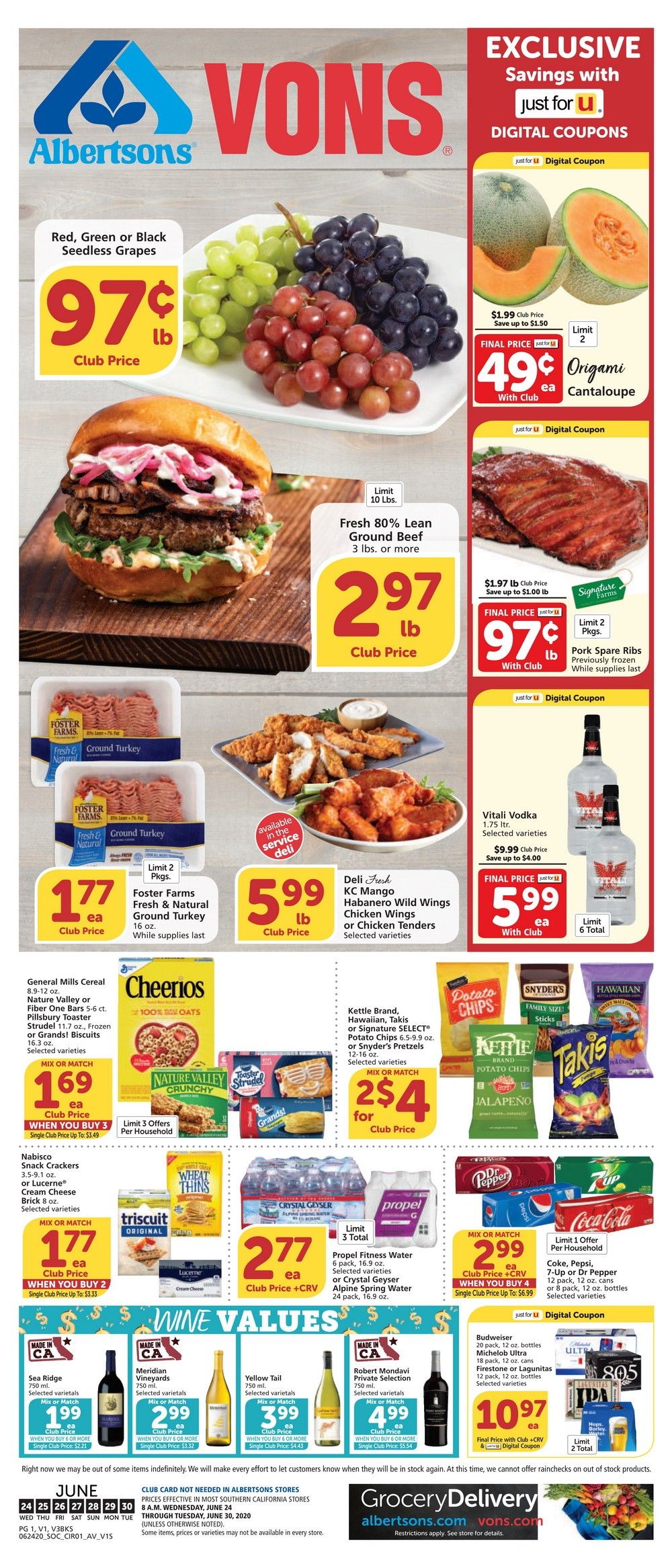 Vons Weekly Ad June 24 – June 30, 2020