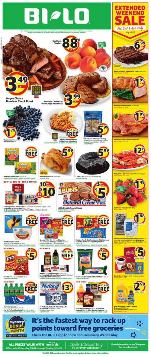 BI-LO Weekly Circular July 08- July 14, 2020