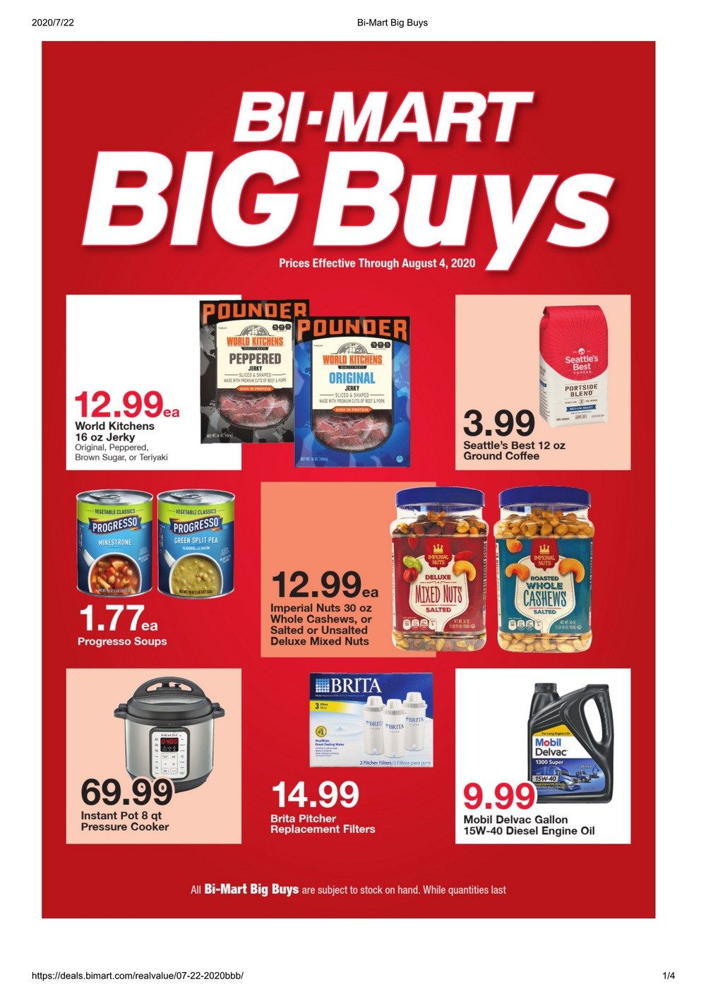 Bi-Mart Weekly Ad Jul 22 – Aug 04, 2020