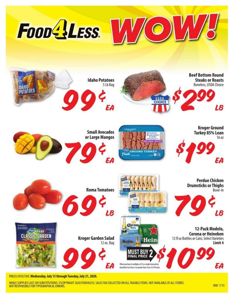Food 4 Less Weekly Ad July 15 – July 21, 2020